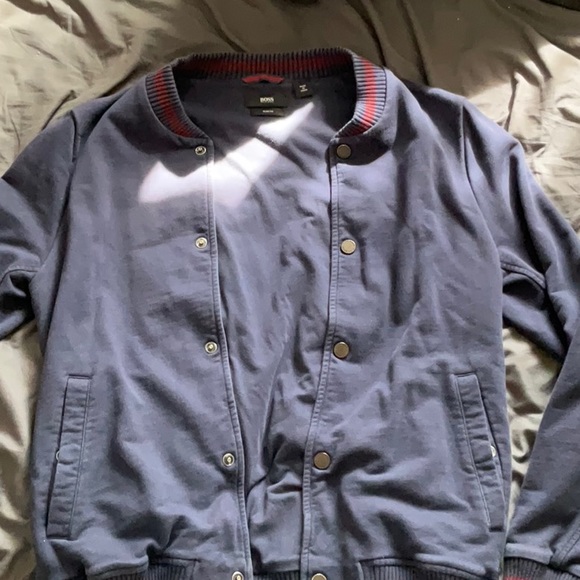 Hugo Boss | Jackets & Coats | Hugo Boss Navy Blue Bomber Jacket | Poshmark